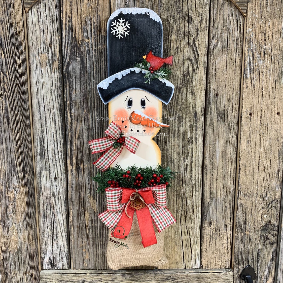 Snowman Door Hanger Snowman Porch Leaner Snowman Decoration - Etsy