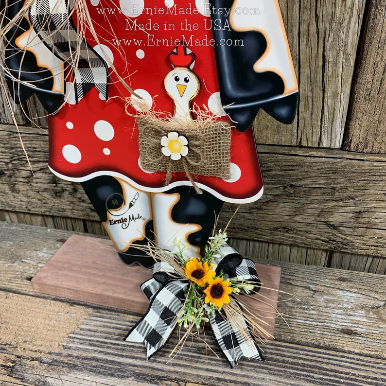 Farmhouse Centerpiece, Cow Decoration, Primitive Wooden Cow Shelf ...
