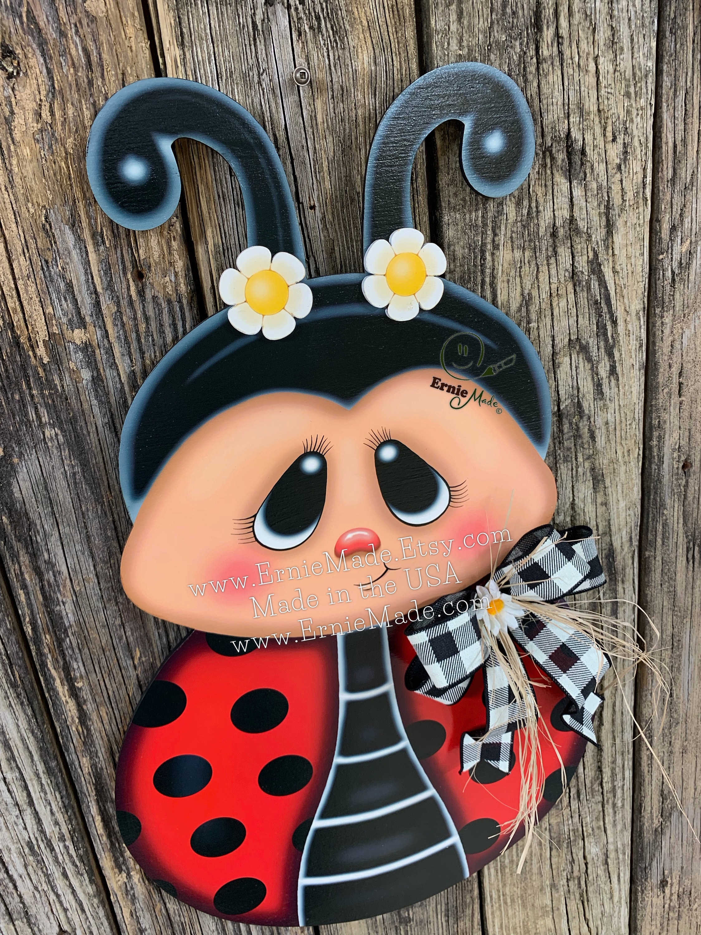 Ladybug Decoration, Ladybug Door Hanger, Ladybug Sign, Wooden Ladybug ...