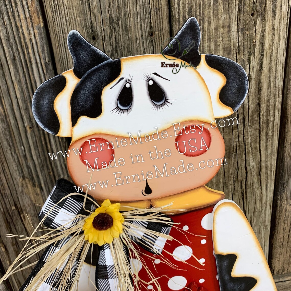 Farmhouse Centerpiece Cow Decoration Primitive Wooden Cow - Etsy