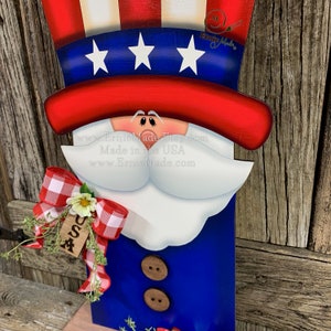 Uncle Sam, Patriotic Decoration, Summer Decor, Primitive Wooden Uncle ...