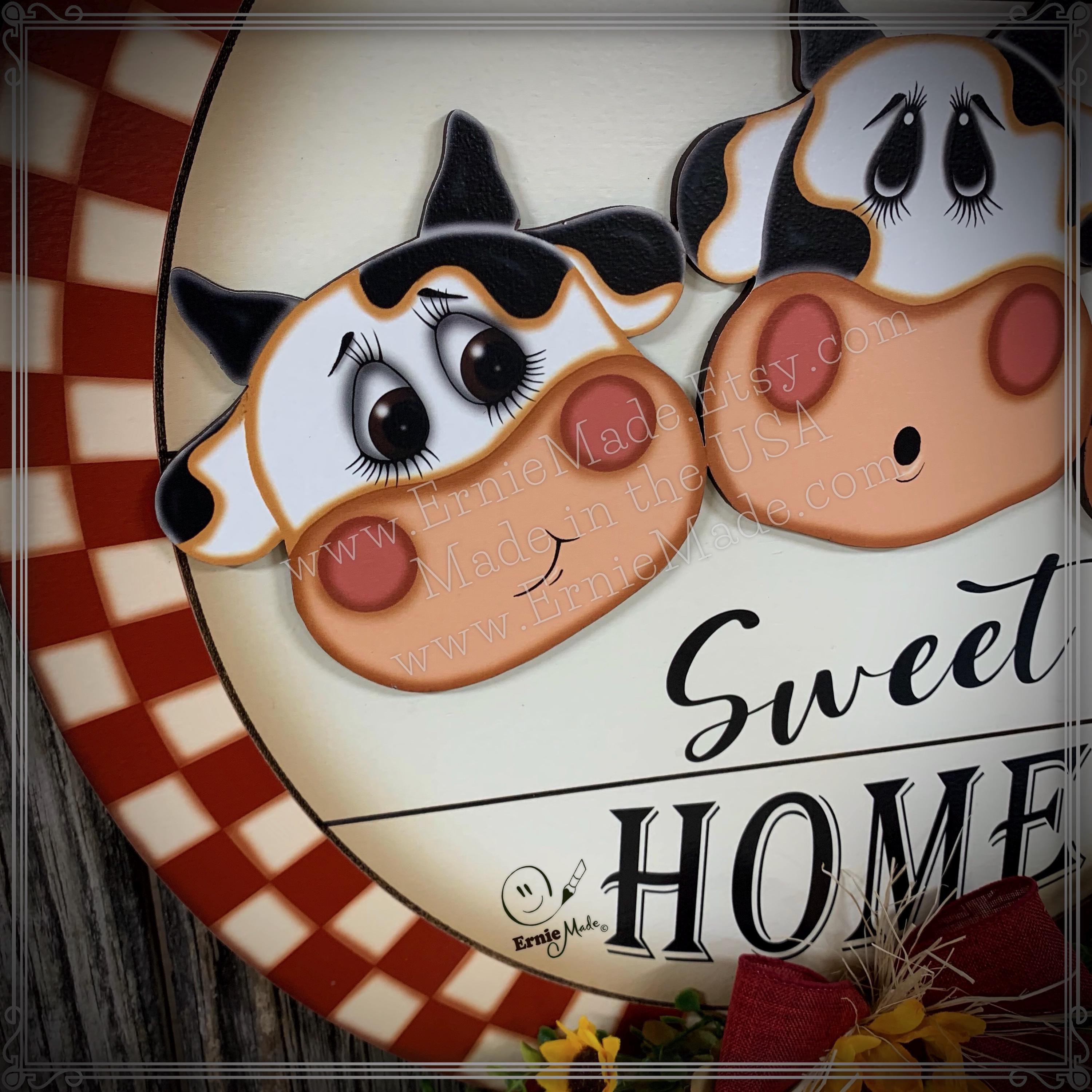 Cow Door Hanger, Farmhouse Front Door Wreath, Country Farm Decoration ...