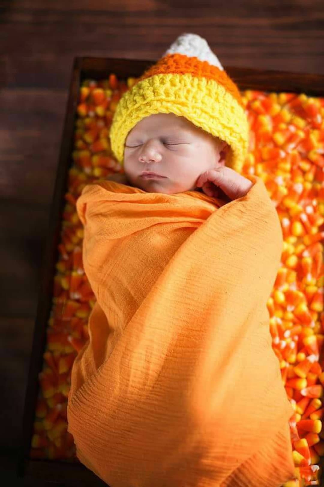 Newborn Photo Prop Candy Corn Hat, Fall Photo Prop, Fall Baby Hat ...