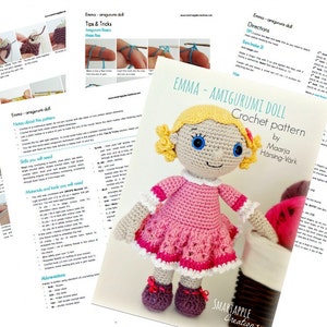 PATTERN - Emma Doll (crochet, Amigurumi) - in English - Etsy
