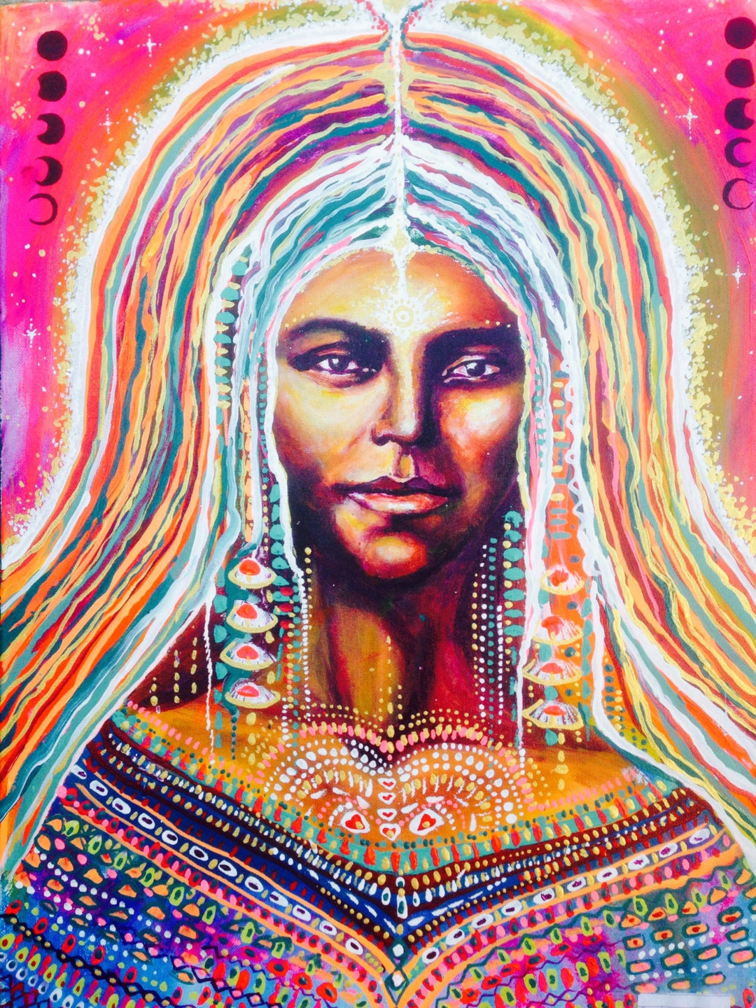 Rainbow Tribe Queen Hand Painted and Hand Made Wood Print - Etsy
