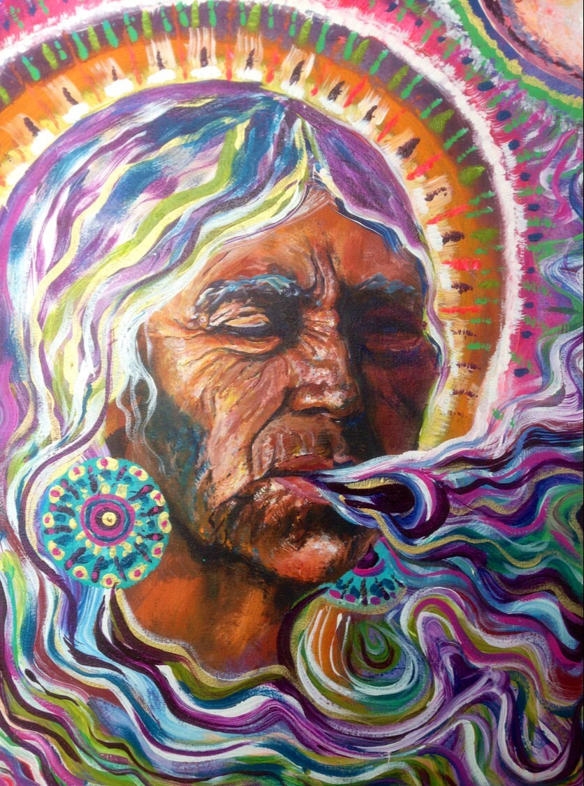 Hand painted Up cycled Wood Original print La Curandera | Etsy