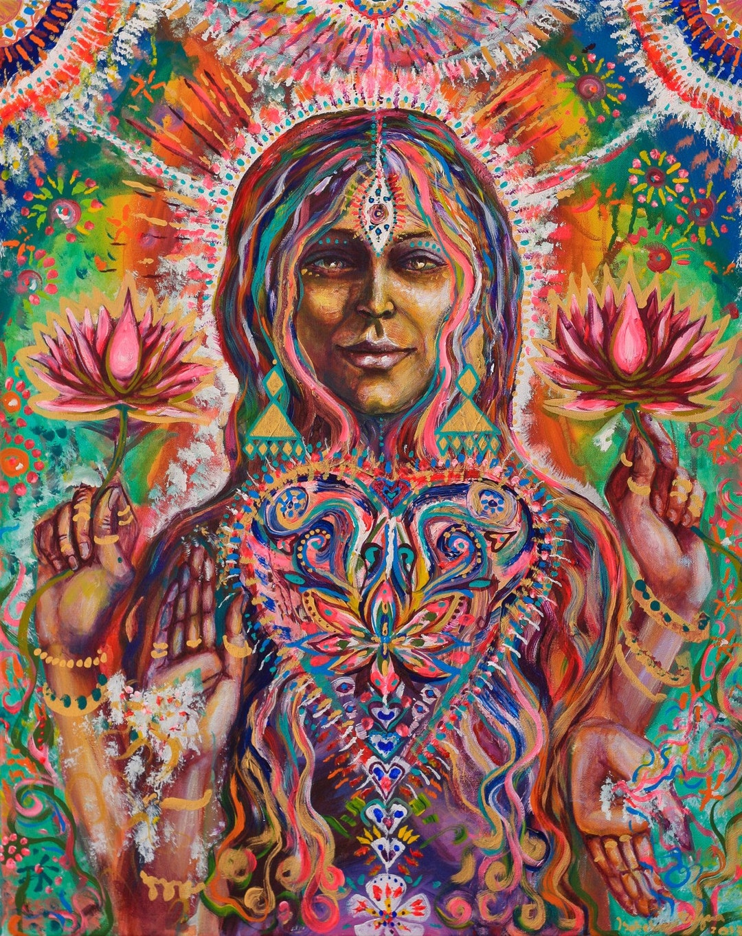 Goddess of Abundance Lotus Flower Cosmic Galaxy Starry Ayahuaska ...