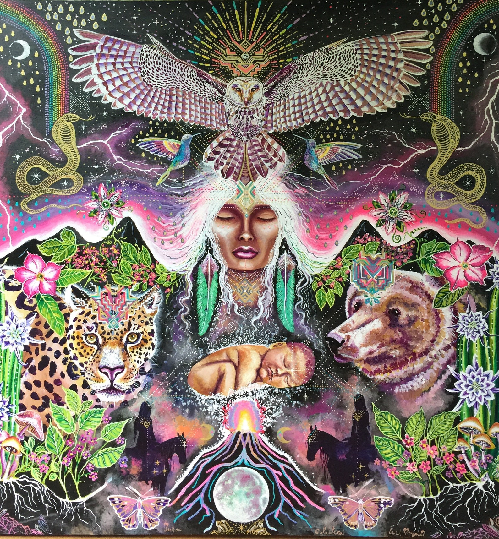 Mystiko Large Original Painting Visionary Art Sacred Medicine | Etsy