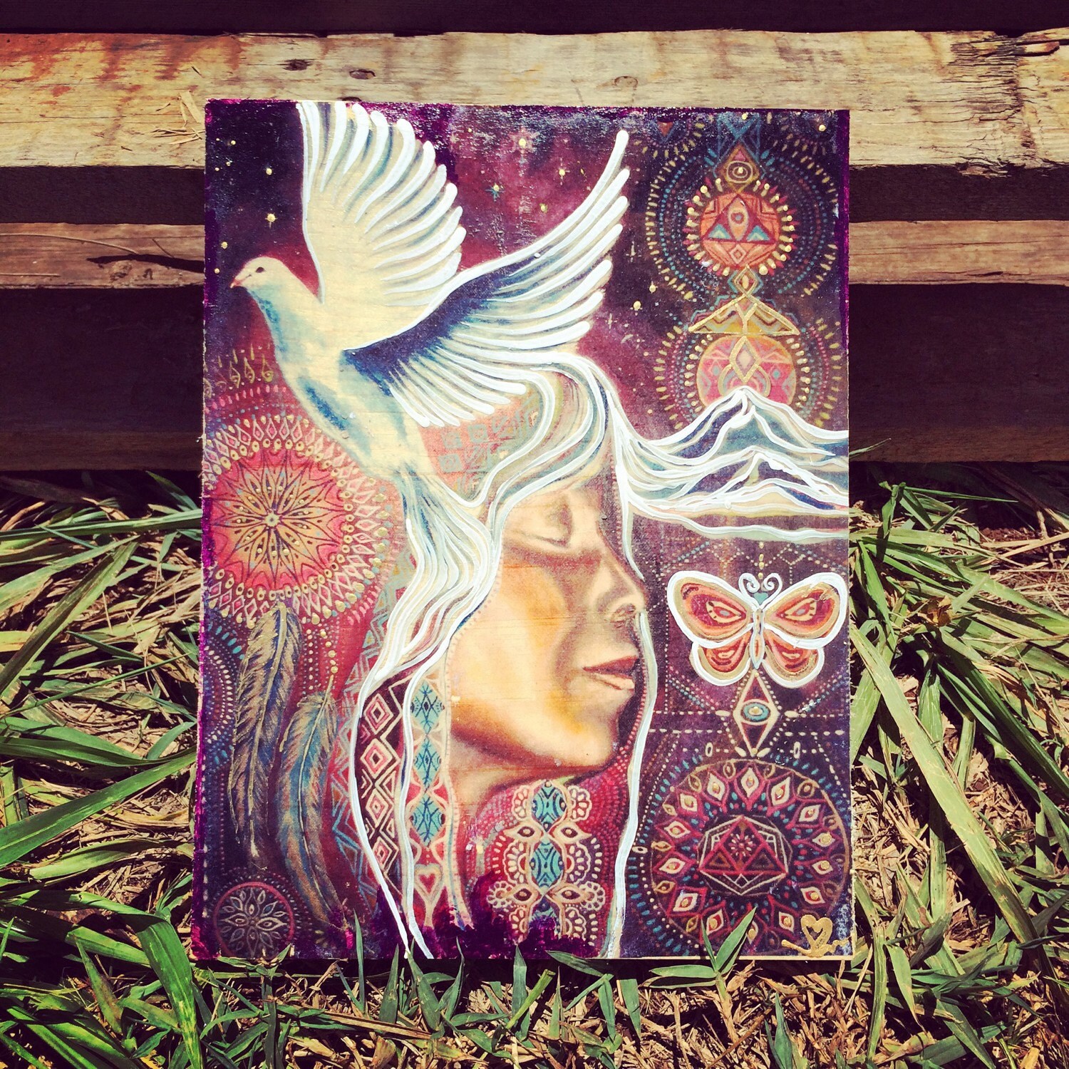 Hand Painted Original Wood Print Bird Tribe Free Your Mind - Etsy