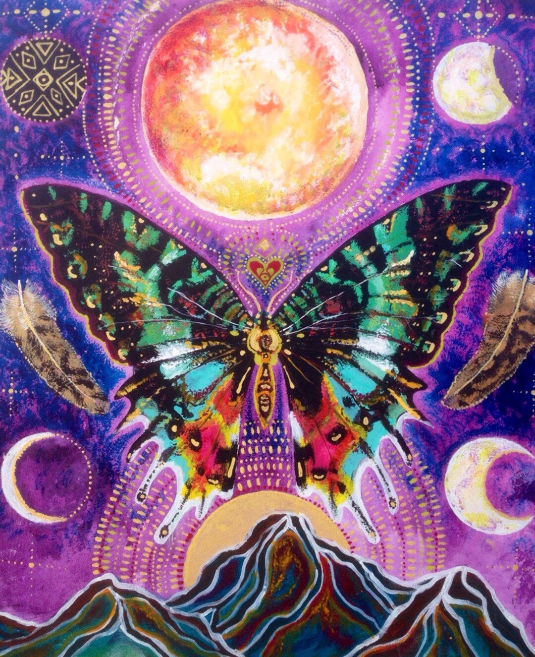 Spirit Butterfly Moon Phases Owl Feather Love - Etsy
