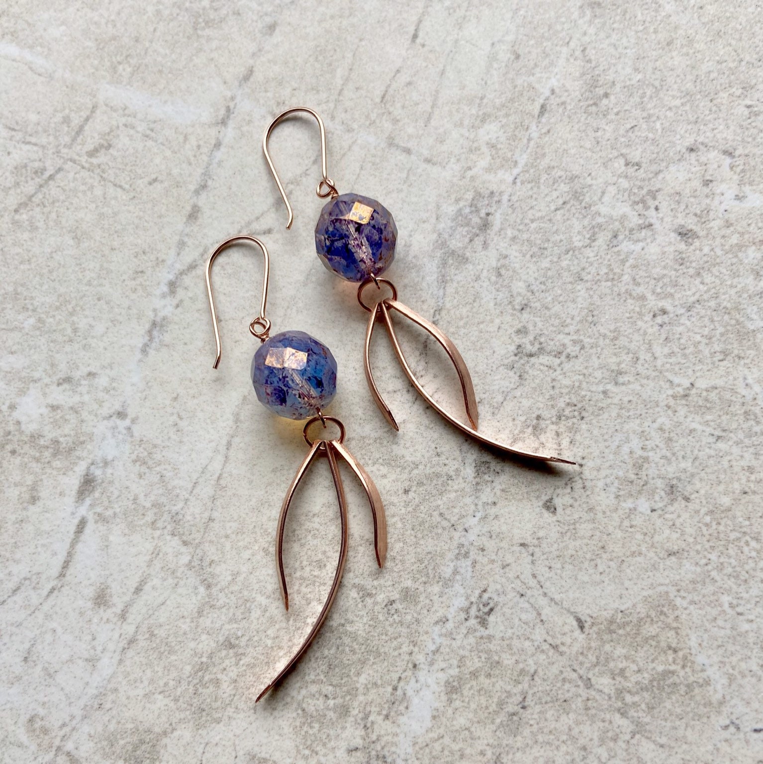 Sterling Rose Gold Statement Earring Rose Gold Statement | Etsy