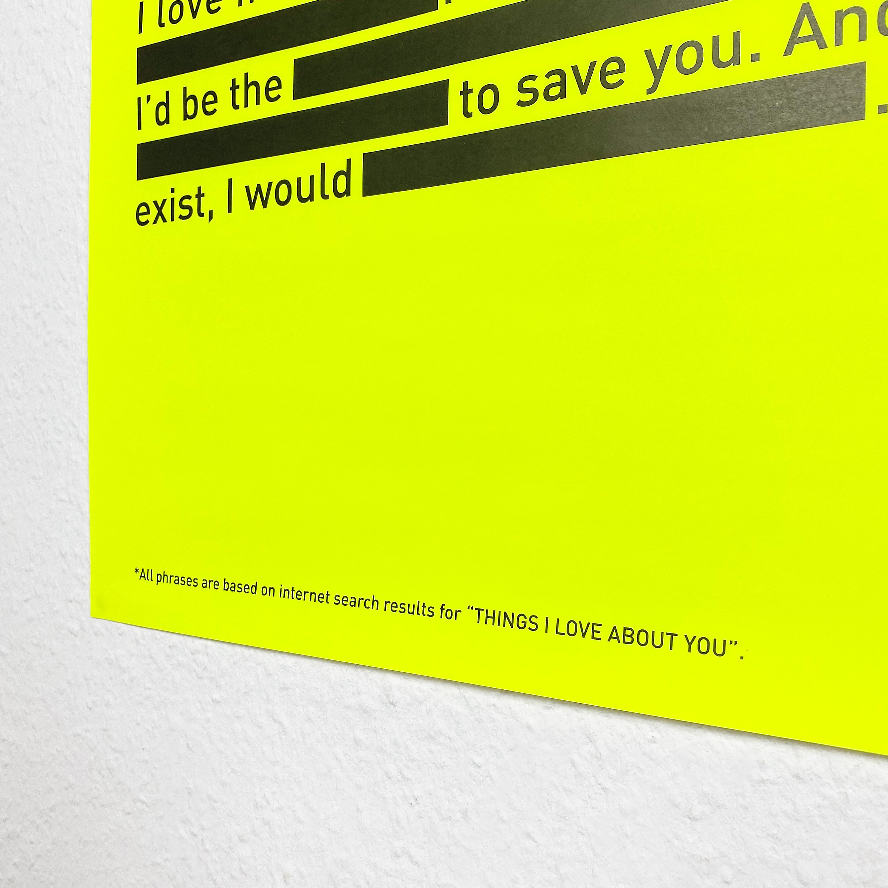LOVE NOTE / Poster / 420 X 594 Mm / Neon Yellow - Etsy