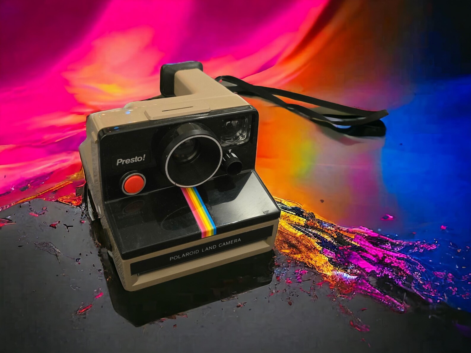 Vintage Polaroid the Button SX-70 Onestep Instant Camera FILM TESTED ...