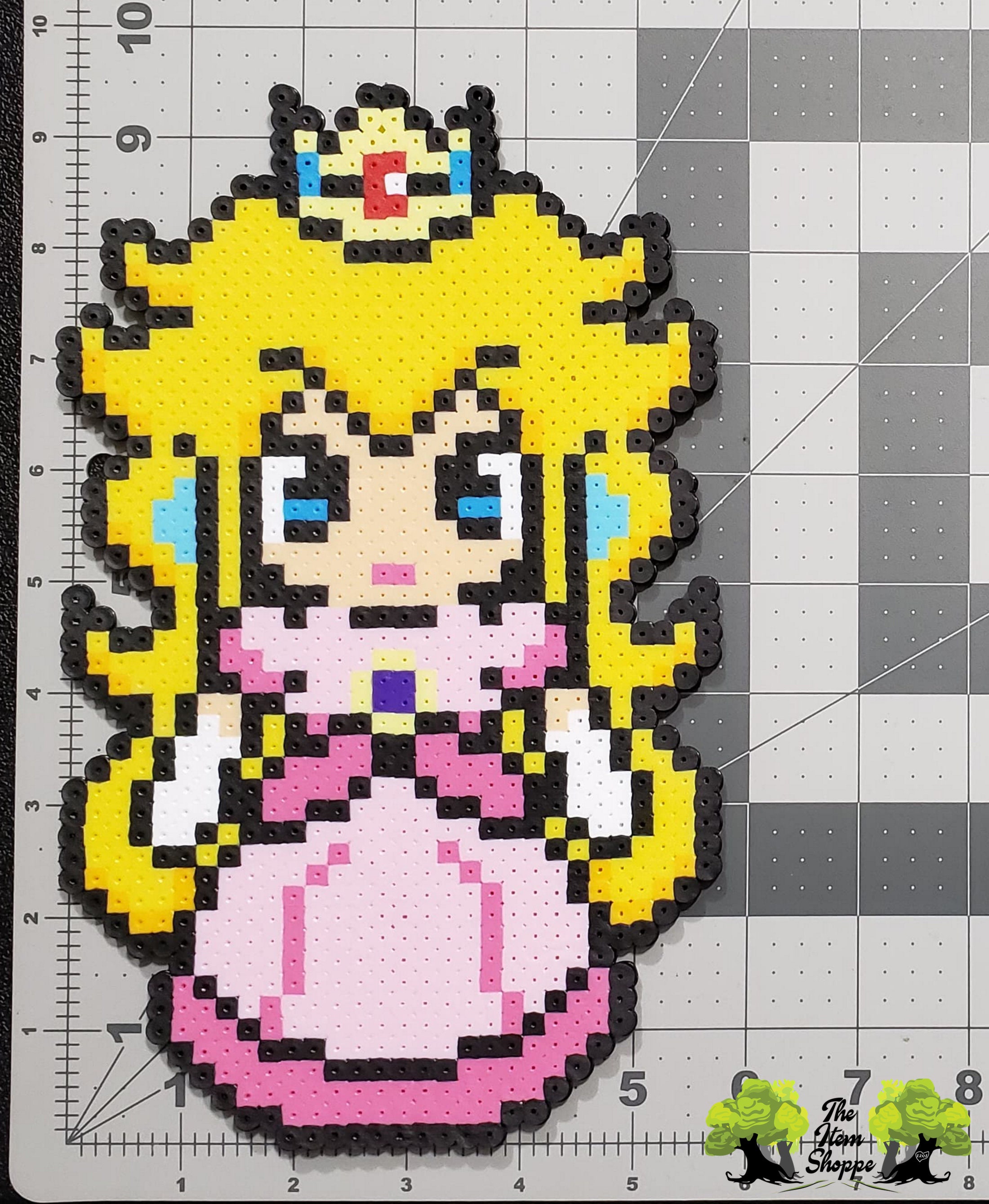 Papier Mario Princess Peach Brothers 8-bit Pixel Art Perler | Etsy