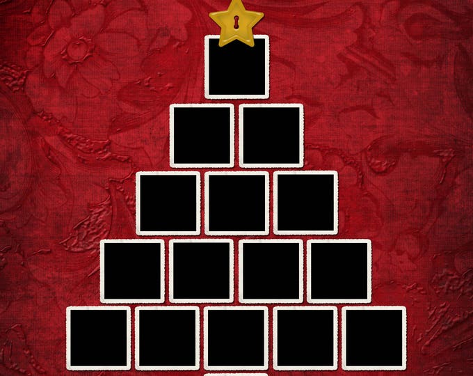 Christmas Tree Collage Template PSD 8" X 10" - 16 Photos - Printable ...