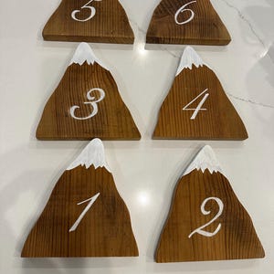 Mountain Shape Wood Table Numbers 1-12 Handmade - Etsy