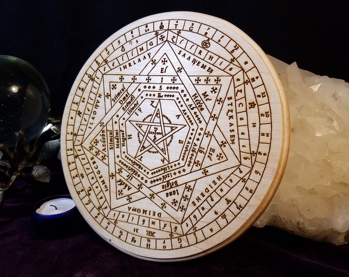 Sigillum Dei Aemeth - 9" Hardwood, Engraved, John Dee - Etsy