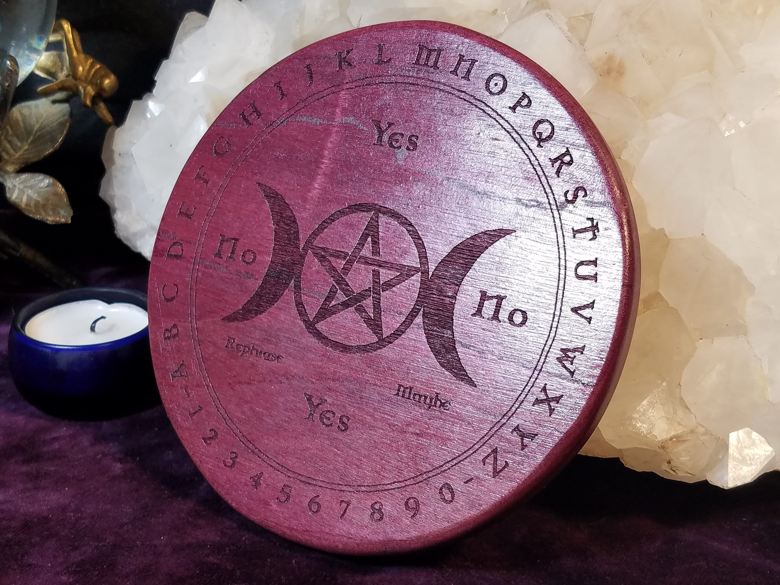 9 Pentacle Triple Moon Pendulum Board Engraved Solid | Etsy