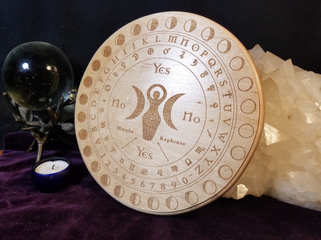 9" Goddess / Moon Cycle Pendulum Board - Engraved, Solid Wood - Etsy