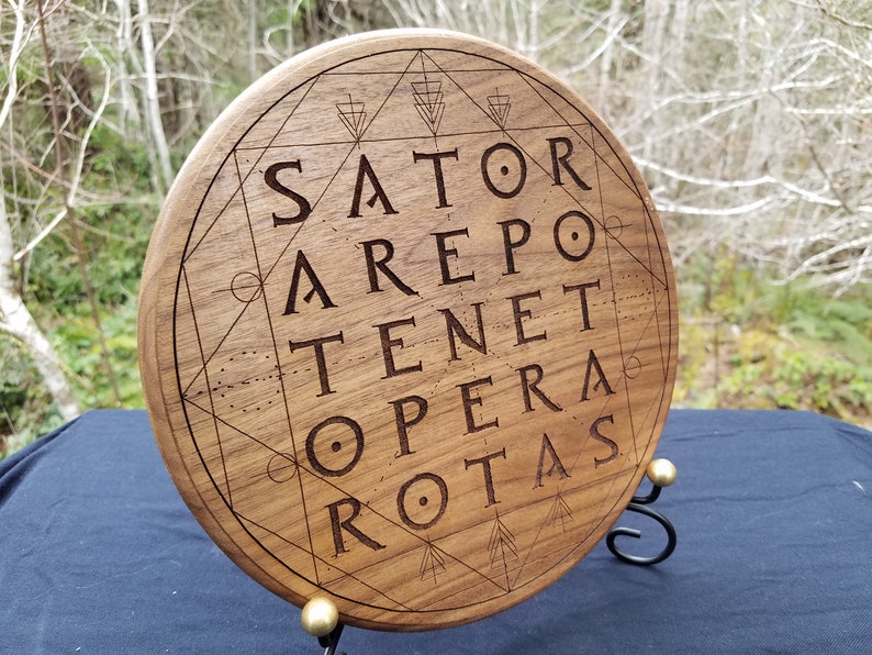 9" SATOR Square in Solid Hardwood - Etsy