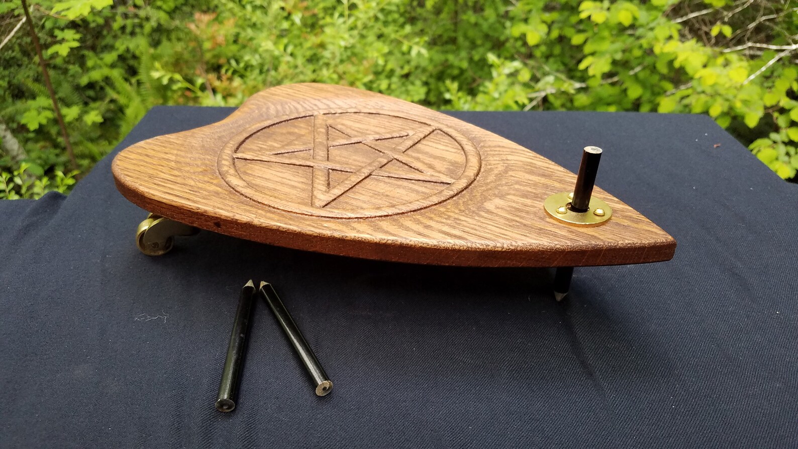 Automatic Writing Planchette Stained Oak and Brass | Etsy