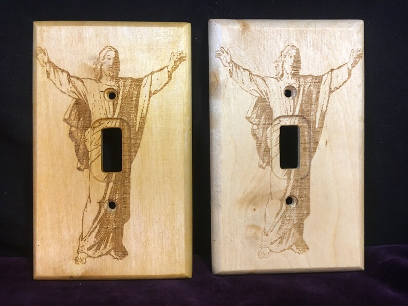 Naughty Jesus Birch Wood Light Switch Plate - Etsy