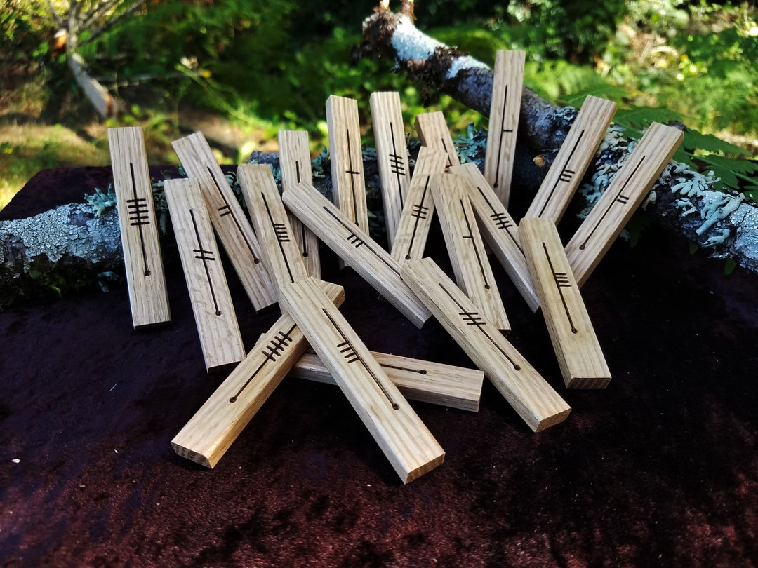 Ash Celtic Ogham Staves - Engraved Wood Divination, Psychic Reading ...