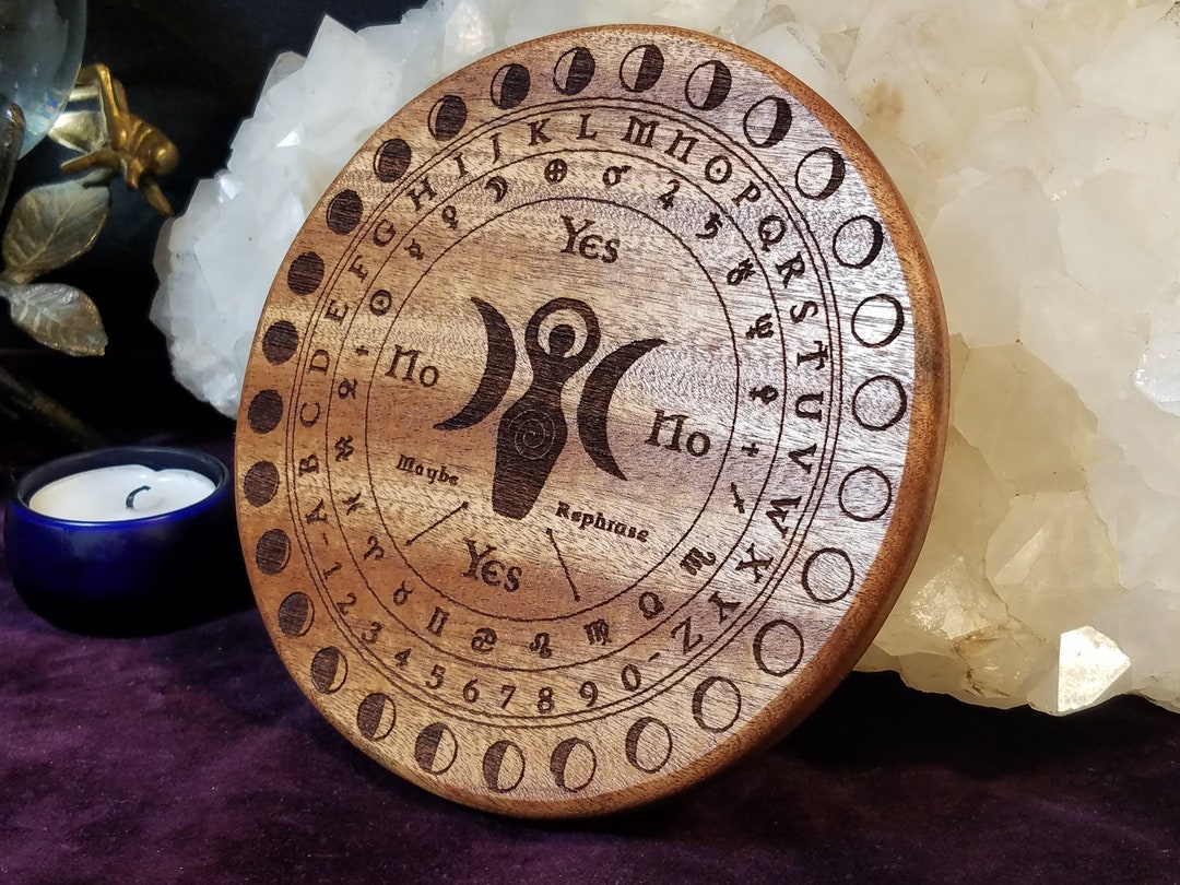 6" Goddess / Moon Cycle Pendulum Board - Engraved, Solid Wood - Etsy