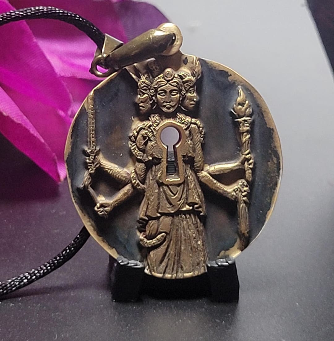 Hekate's Poisons Necklace - Engraved and Aged Brass Coin - Etsy