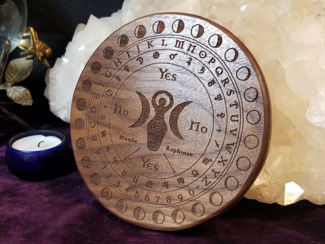 6" Goddess / Moon Cycle Pendulum Board - Engraved, Solid Wood - Etsy