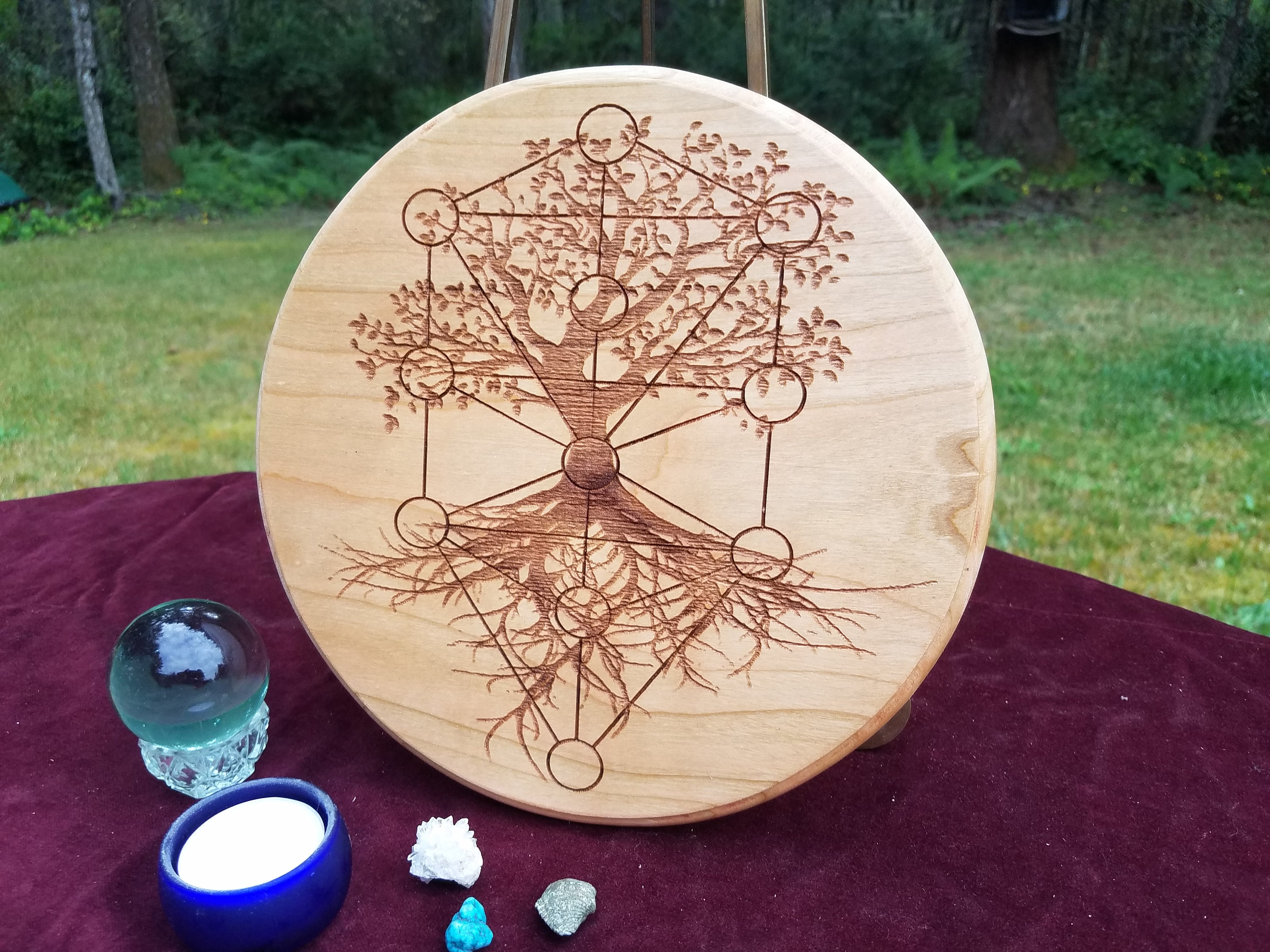 9" Crystal Grid, Kabbalah Tree of Life, Sacred Geometry Board ...