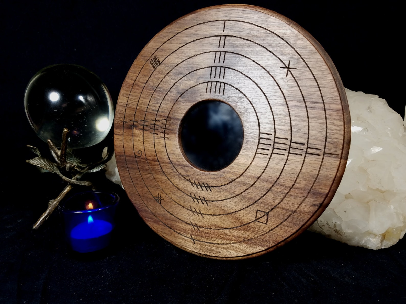 Fionn's Window - 11" Engraved Wood Ogham Scrying, Divination and ...