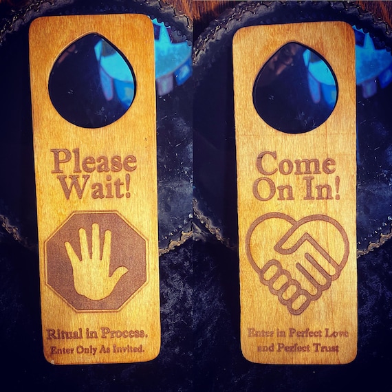 Welcome / Wait Double-sided Door Knob Hanger / Sign - Etsy