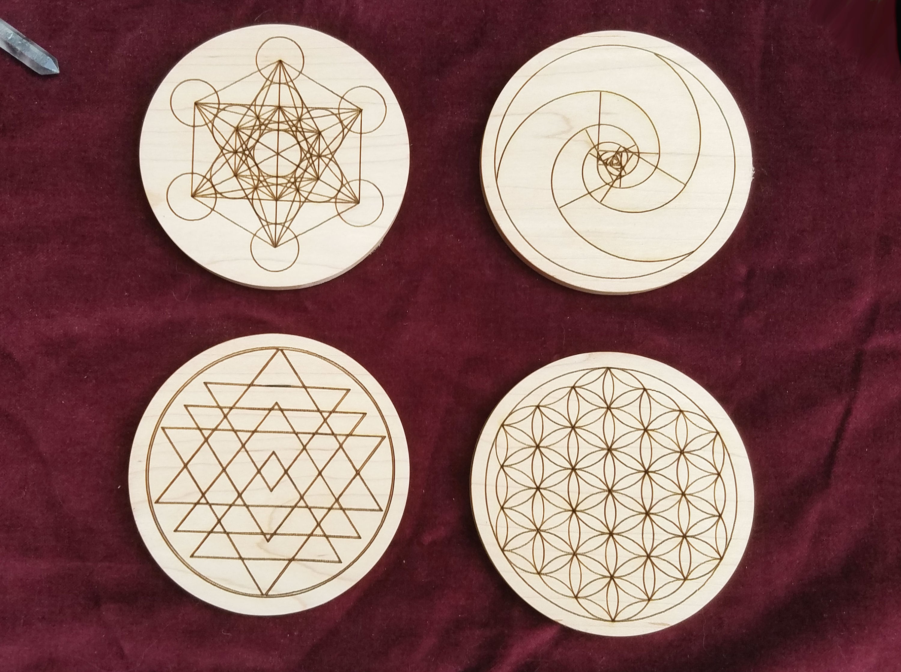 4" Solid Wood Crystal Grids - Maple - Set W/ Pouch or Singles - Etsy