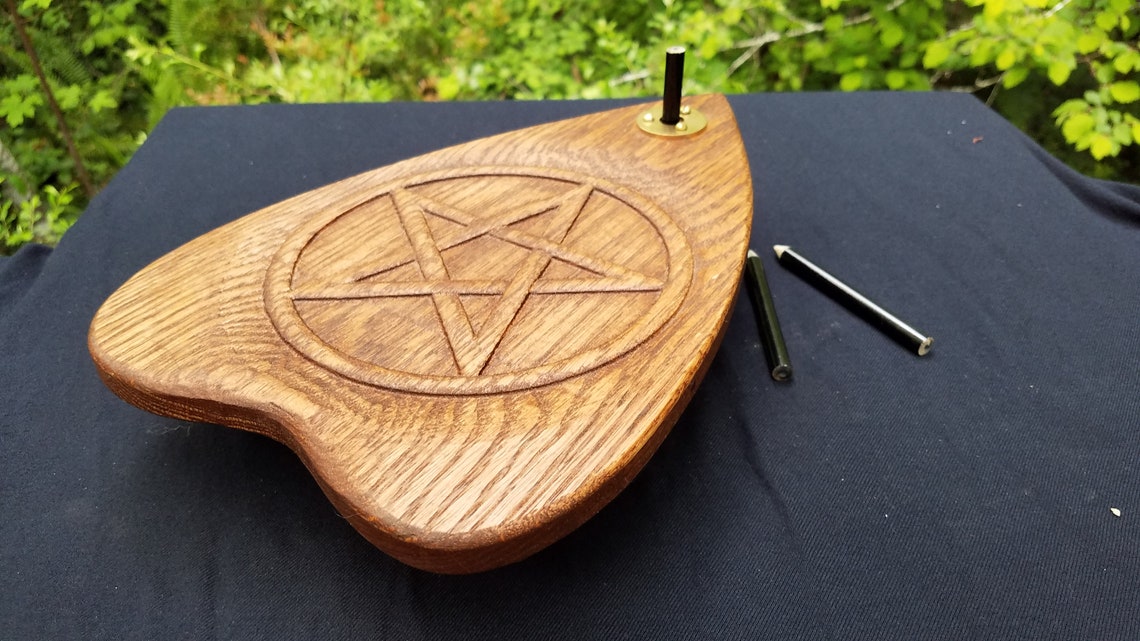 Automatic Writing Planchette - Stained Oak and Brass - Etsy