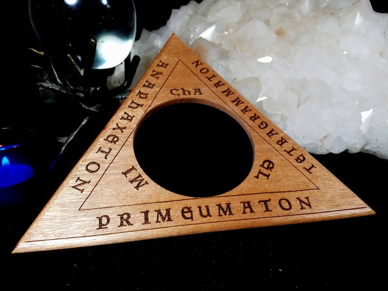 Triangle of Art Engraved Wood W Glass Scrying Mirror - Etsy