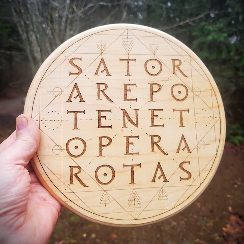 9" SATOR Square in Solid Hardwood - Etsy