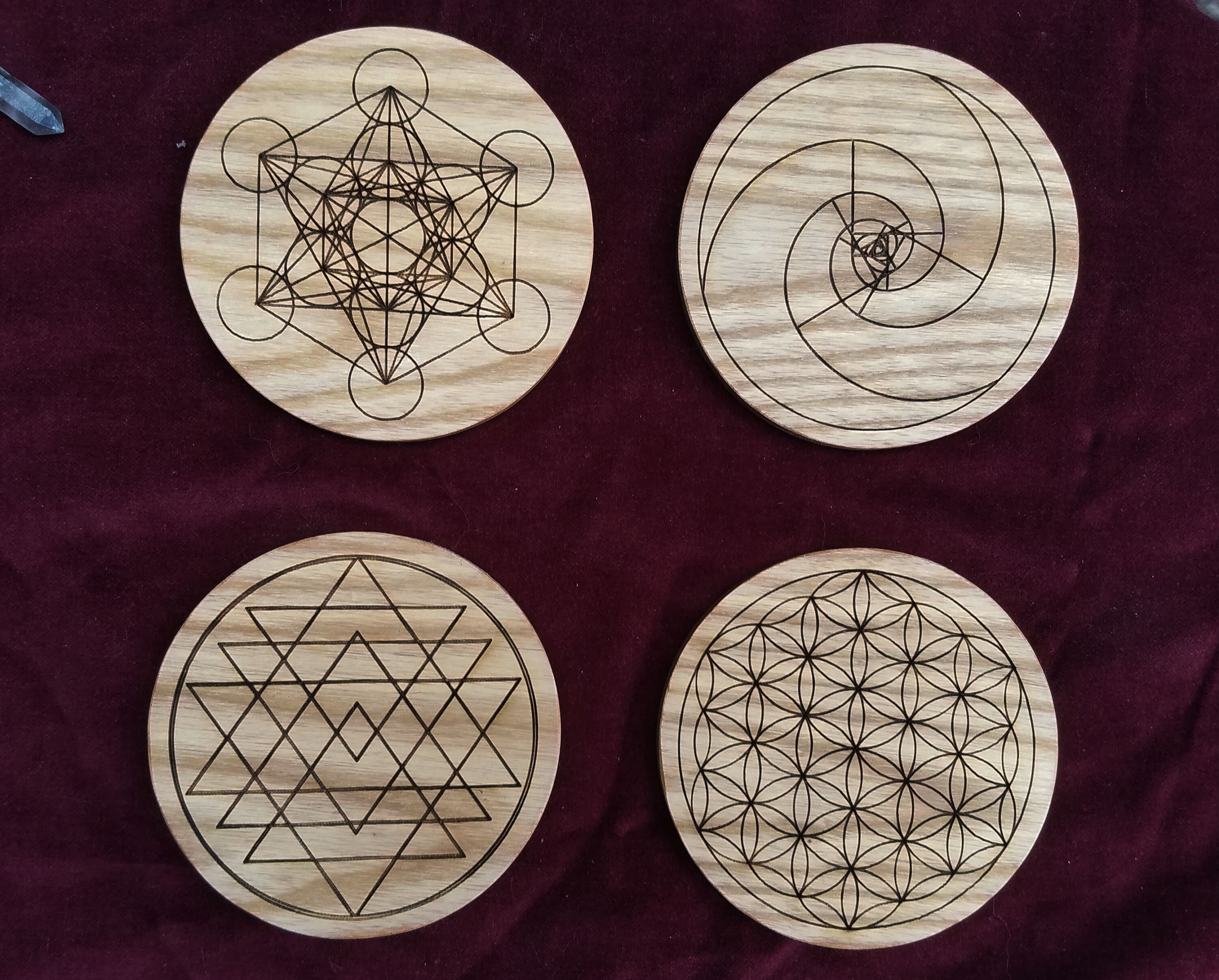 4" Solid Wood Crystal Grids - Ash - Set W/ Pouch or Singles - Etsy