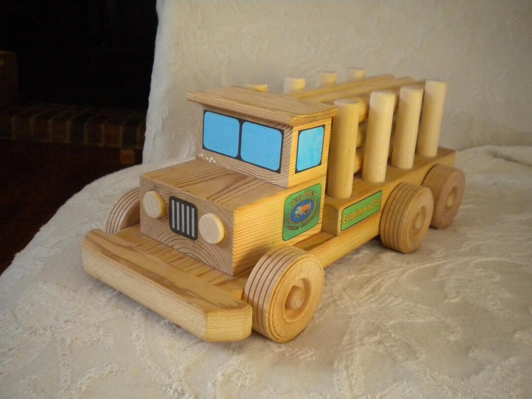 Personalized Wooden Toy Log Truck - Hoilday Sale - Etsy