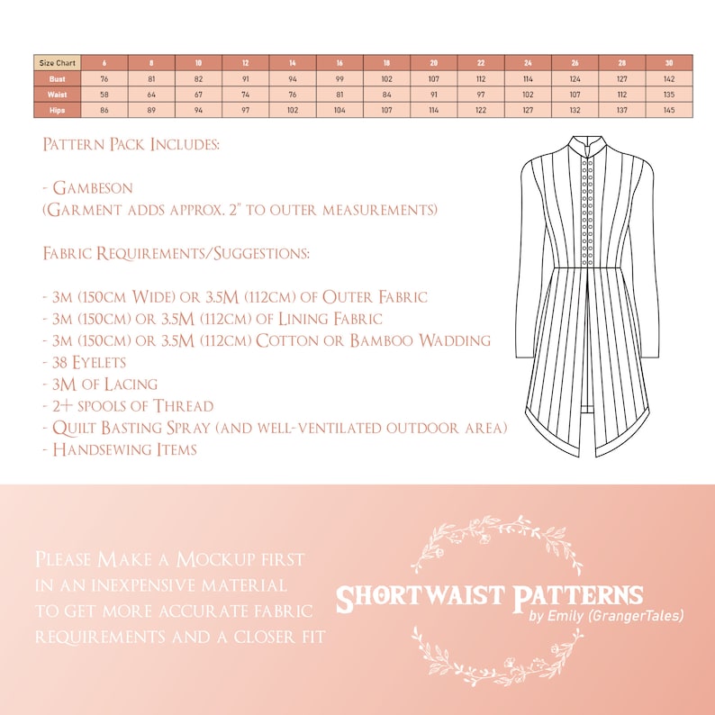 Basic Fantasy Gambeson | PDF Pattern Sizes 6-30 - Etsy Australia