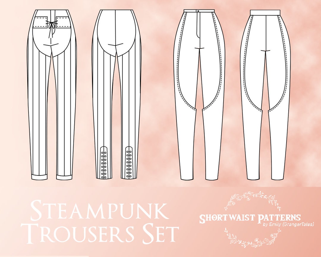 Steampunk Trousers & Chaps Set PDF Pattern Sizes 6-30 - Etsy