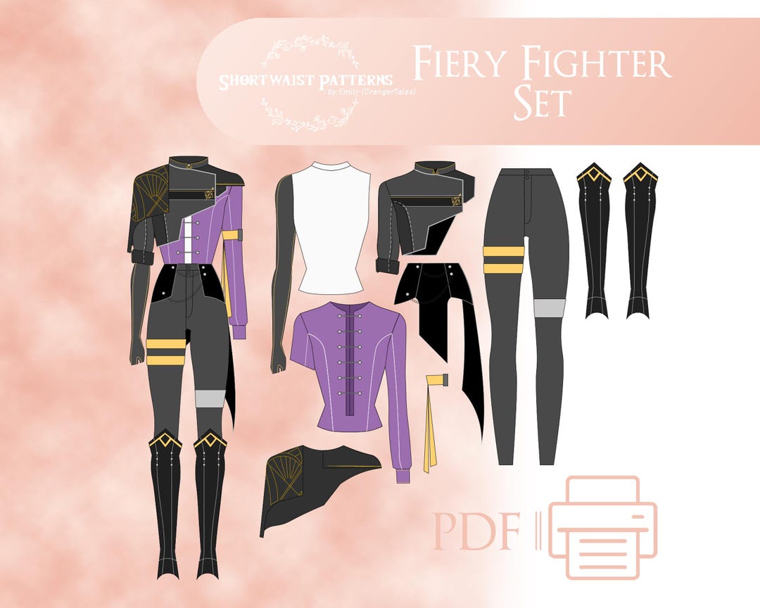 Fiery Fighter Set | PDF Pattern Sizes 6-30 - Etsy