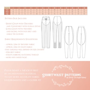 Steampunk Trousers & Chaps Set | PDF Pattern Sizes 6-30 - Etsy