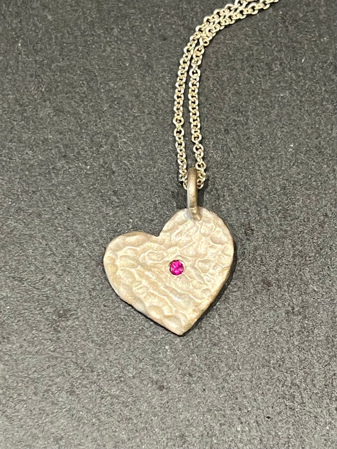 Heart Ruby Necklace Sterling Silver, Sterling Silver Heart Necklace ...