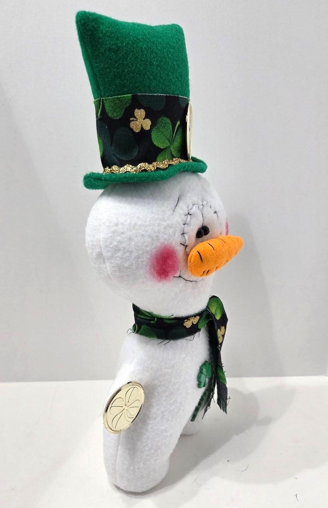 Saint Patrick's Day Snowman With Hat and Scarf - Prim Doll or Shelf ...