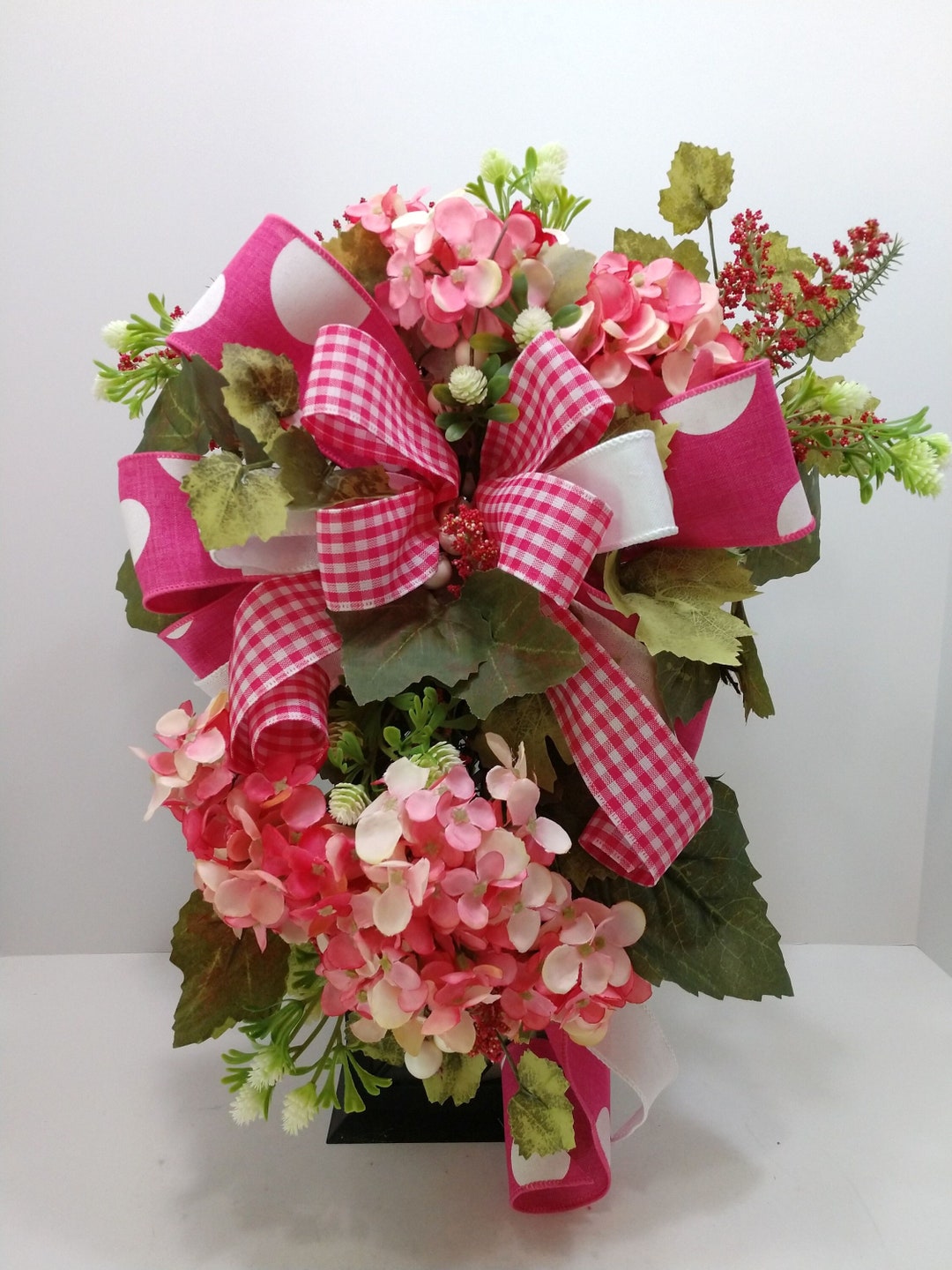 Pink Hydrangea Lantern Swag, Table Decoration, Lantern Swag, Floral ...