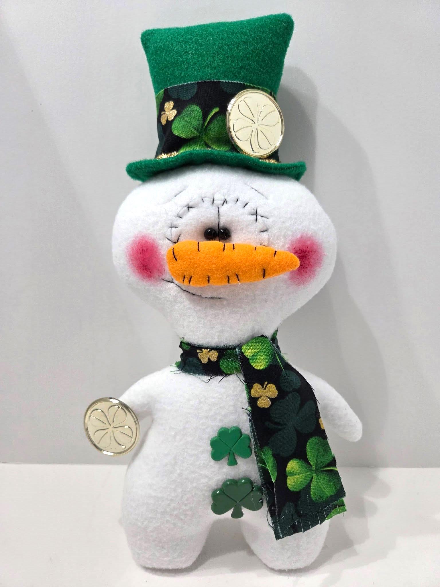 Saint Patrick's Day Snowman With Hat and Scarf - Prim Doll or Shelf ...