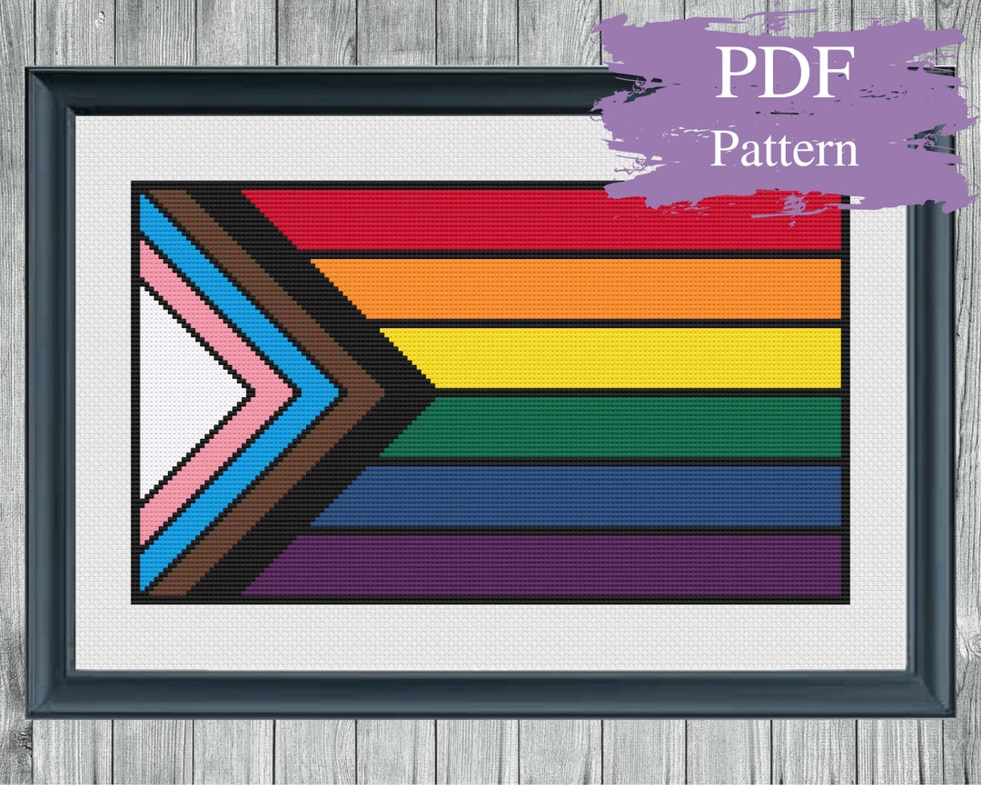 Progress Pride Flag Cross Stitch Pattern PDF File Digital Pattern ...