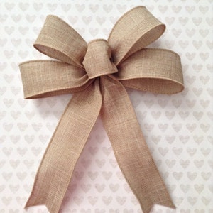 Burlap Decorative Bows / Natural - Burlap Bows / Set 8 Bows / Small ...