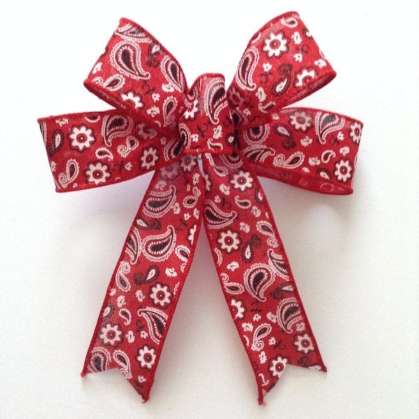 Red Bandana Bows - Etsy
